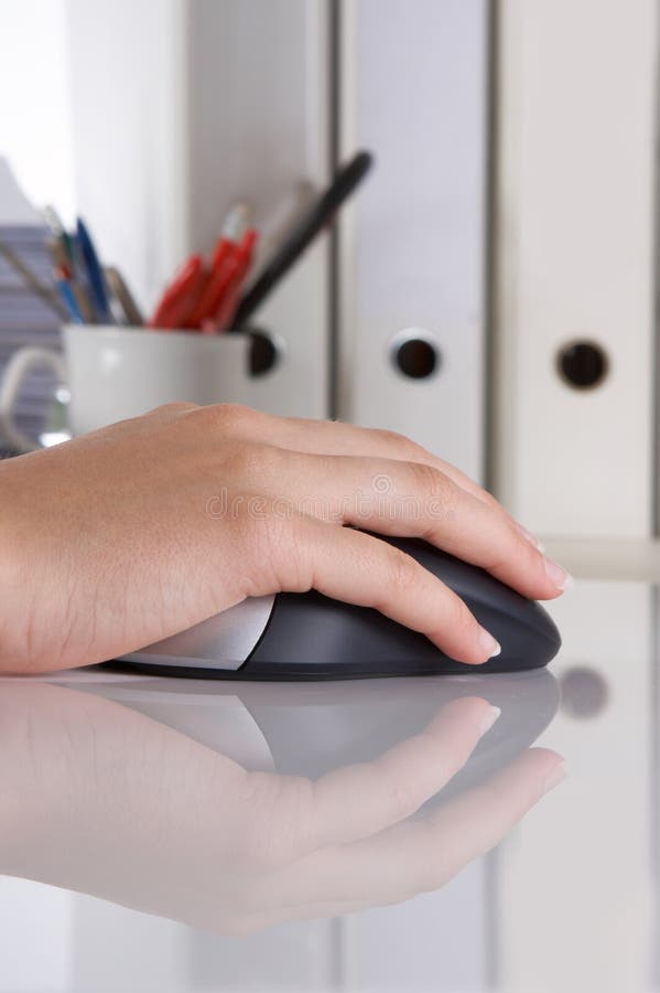 Desk work stock image. Image of finger, person, work, click - 3195057