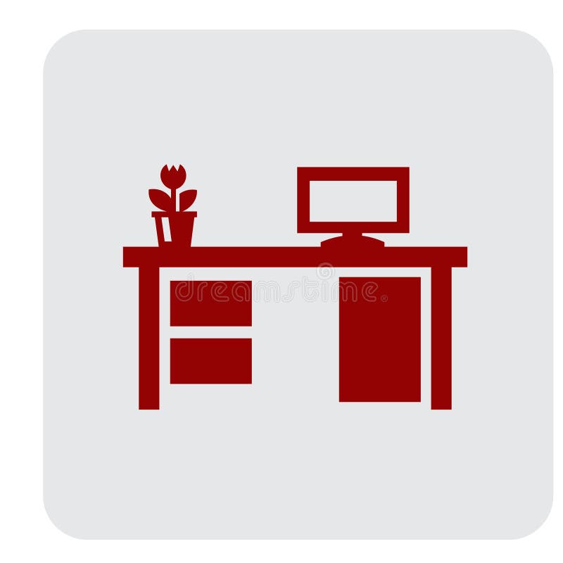 Desk Work Simpel Logo Icon Vector Ilustration Stock Vector ...