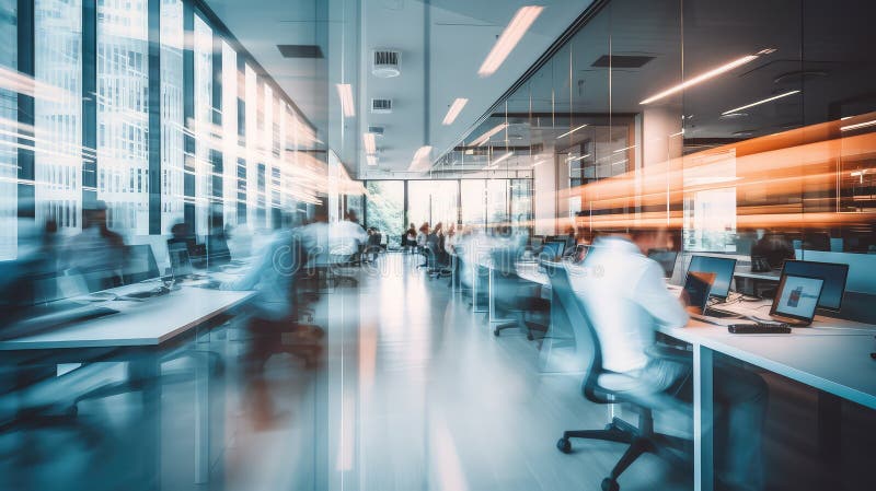 Desks blurred office stock illustration. Illustration of blurred ...