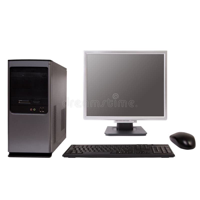 Desktop computer stock photo. Image of miditower, gray - 2240018