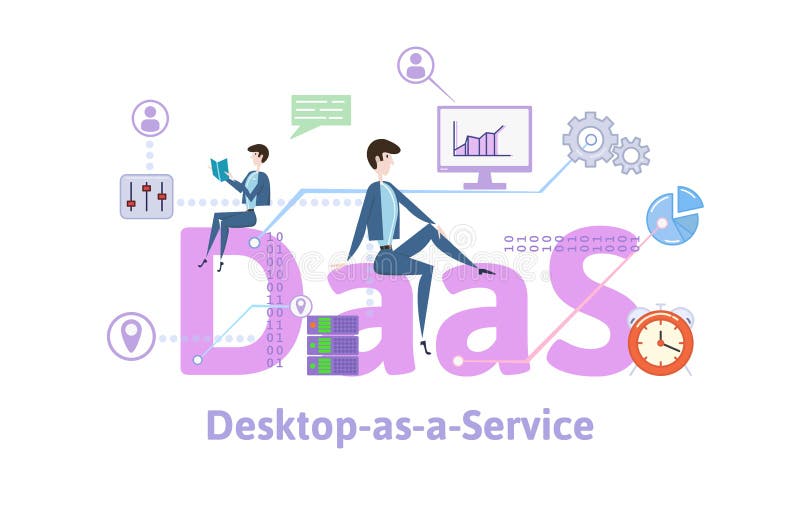 DaaS - Desktop As a Service. Cloud Based Software. Vector Stock ...