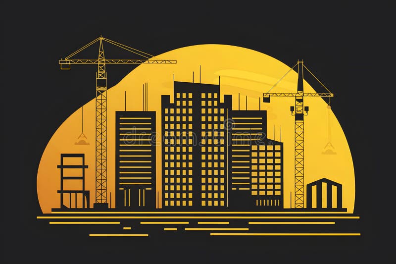Desktop Background of Building Under Construction, Black Yellow ...