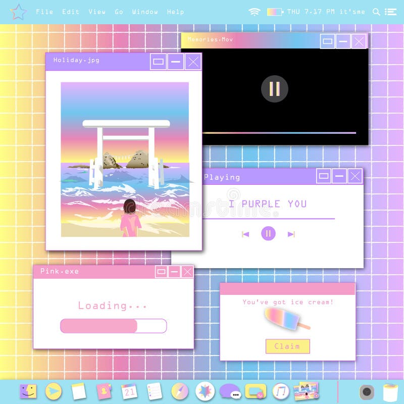 Desktop Background Computer Pastel Illustration Stock Illustration ...