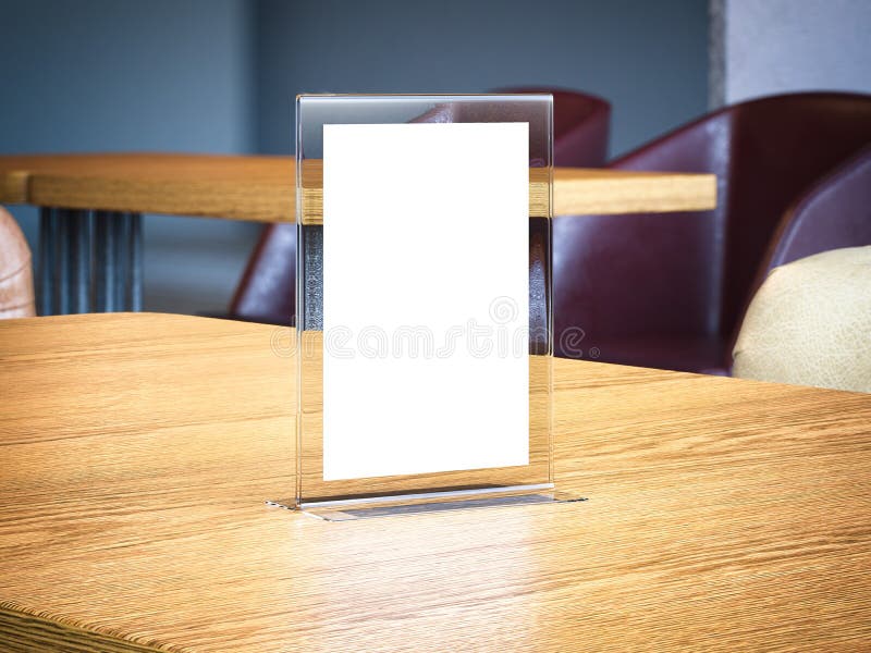 Desktop Banner on Wooden Table. 3d Rendering Stock Illustration ...