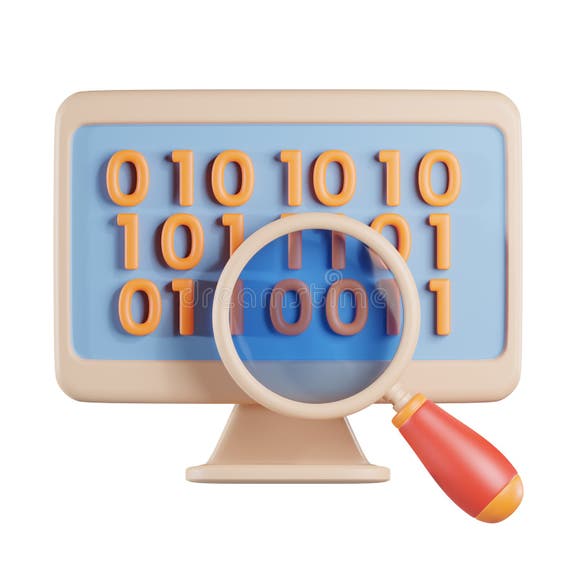 Desktop Binary Search 3D Icon Stock Image - Illustration of zoom ...