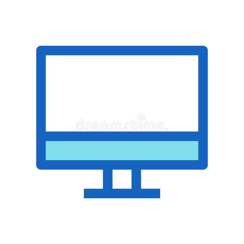 Desktop Business Filled Line Icon Blue Color Stock Vector ...