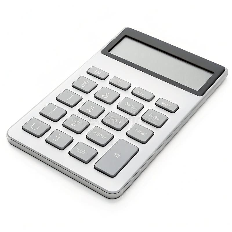 Desktop Calculator on White Background Stock Illustration ...