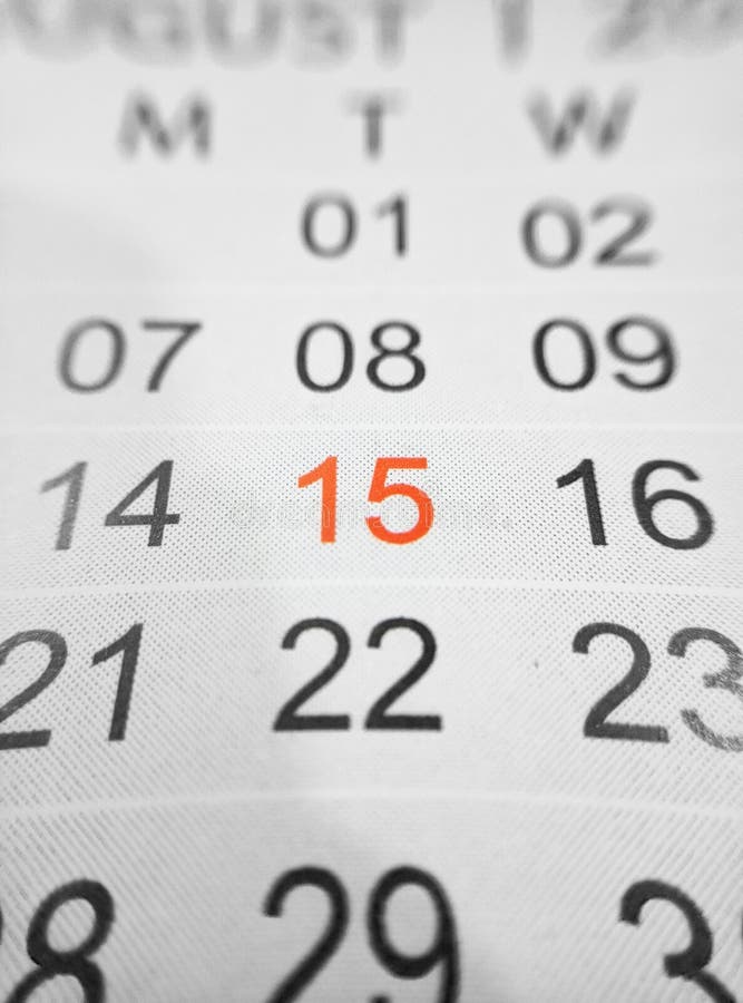 Desktop Calendar Dates Selective Focus 15 Dates Red Color Close Up ...