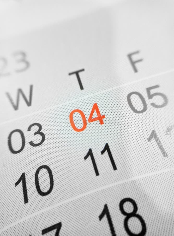 Desktop Calendar Dates Selective Focus 04 Dates Red Color Close Up ...