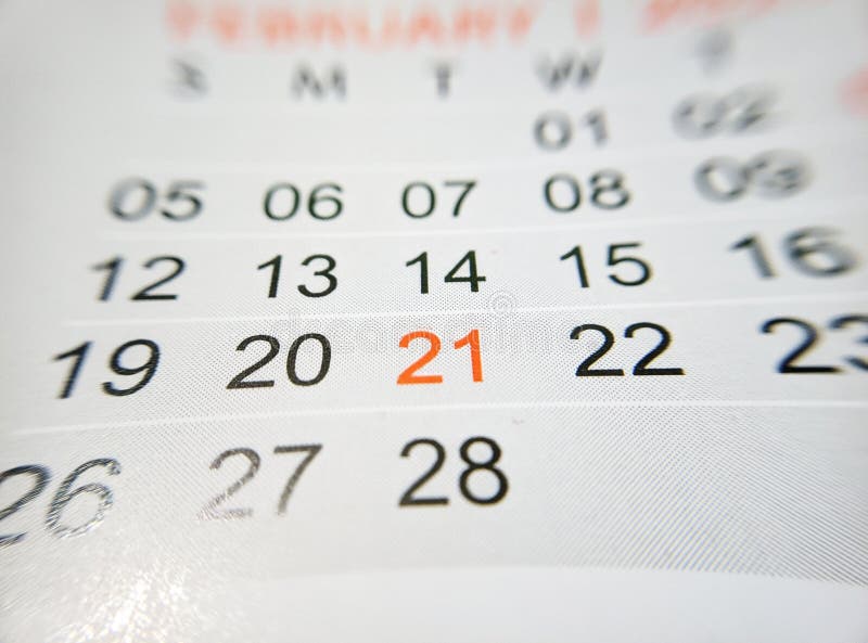 Desktop Calendar Dates Selective 21 Dates Red Color Close Up, 2023 ...