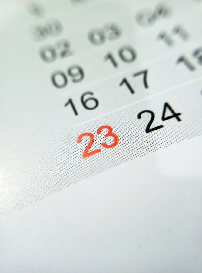 Desktop Calendar Dates Selective 23 Dates Red Color Close Up, 2023 ...