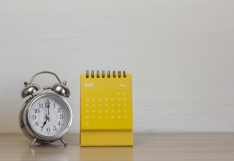 Desktop Calendar for May 2021. Calendar and Clock for Planning ...