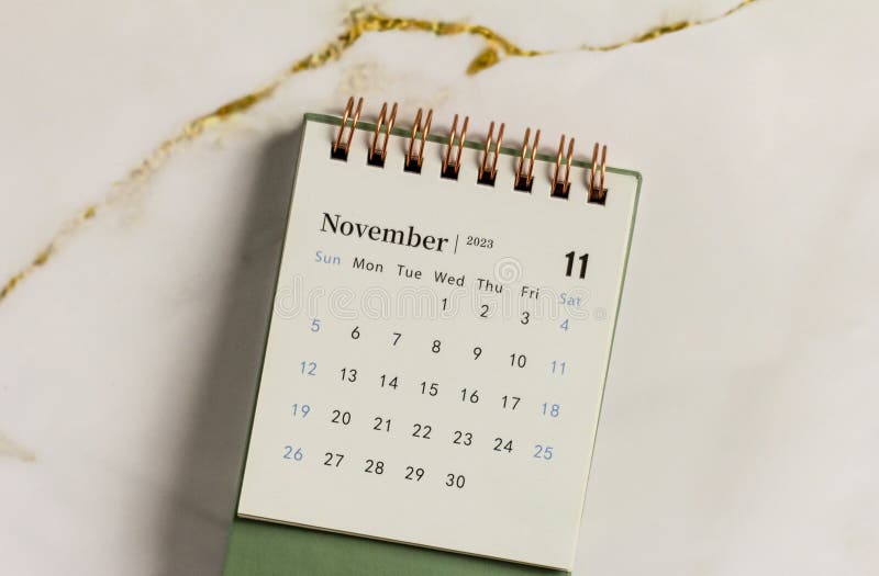 Desktop Calendar for November 2023 on the Table.Calendar for Planning ...