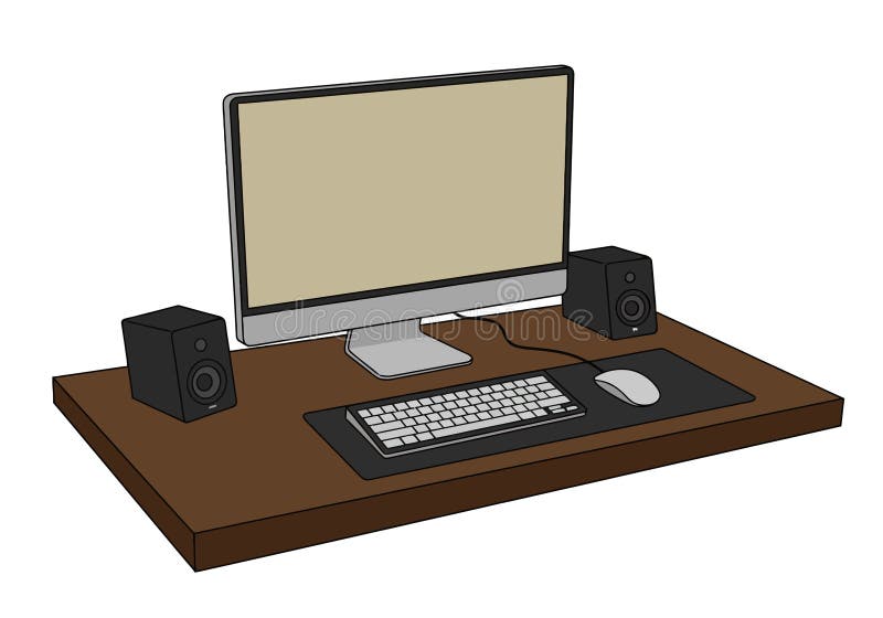 Desktop Clipart. stock image. Illustration of flat, station - 359933807