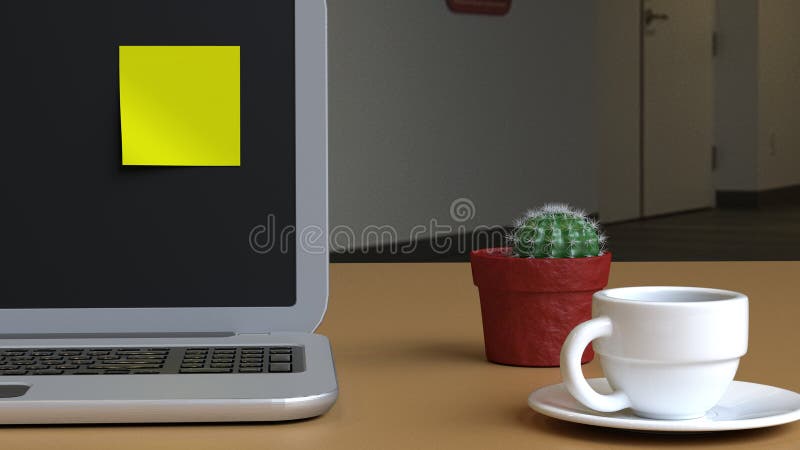 Desktop Composition of Assorted Office Elements Stock Illustration ...