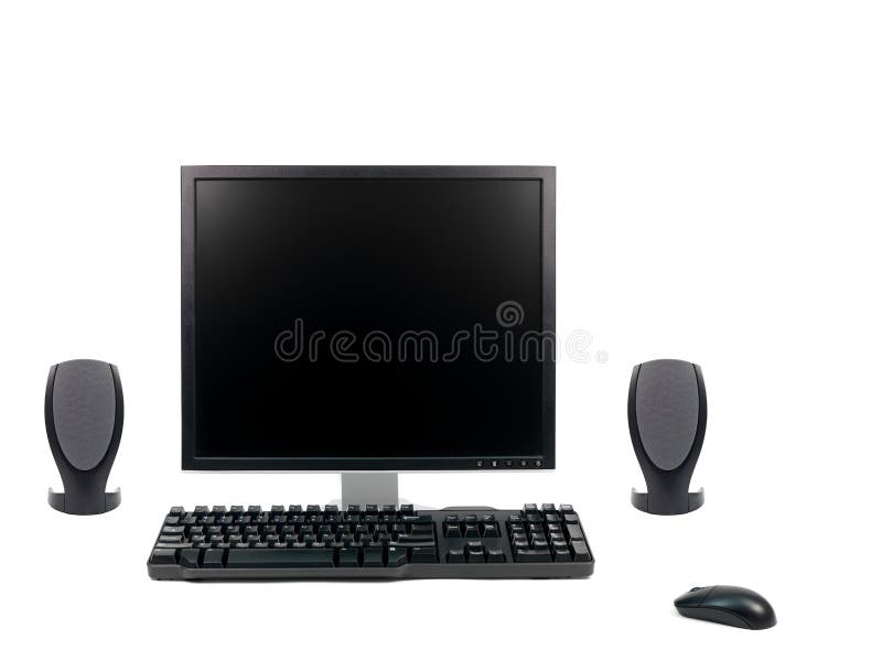 Desktop computer isolated stock image. Image of mouse - 2240001