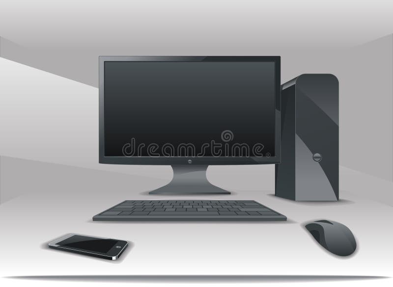 Computer stock vector. Illustration of hardware, data - 13991332