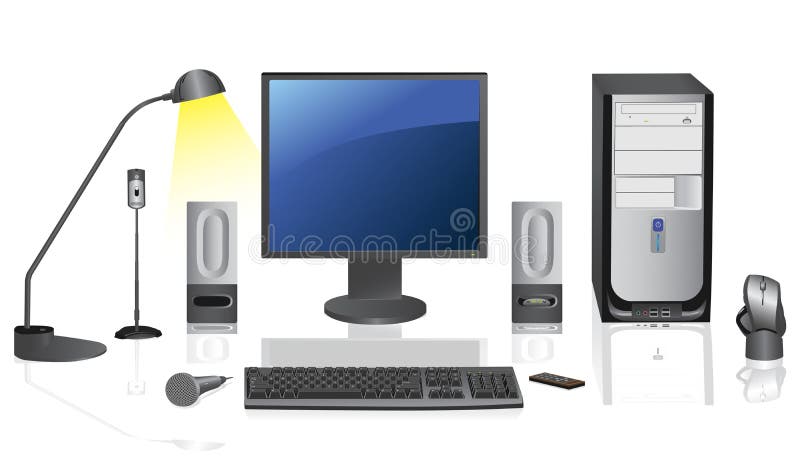 Computer set stock vector. Illustration of hardware, realistic - 16722957