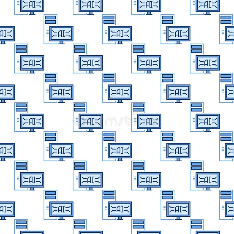 Desktop Computer with Artificial Intelligence Technology Vector AI ...