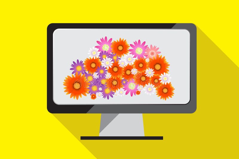 Computer Flowers Screen Stock Illustrations – 440 Computer Flowers ...