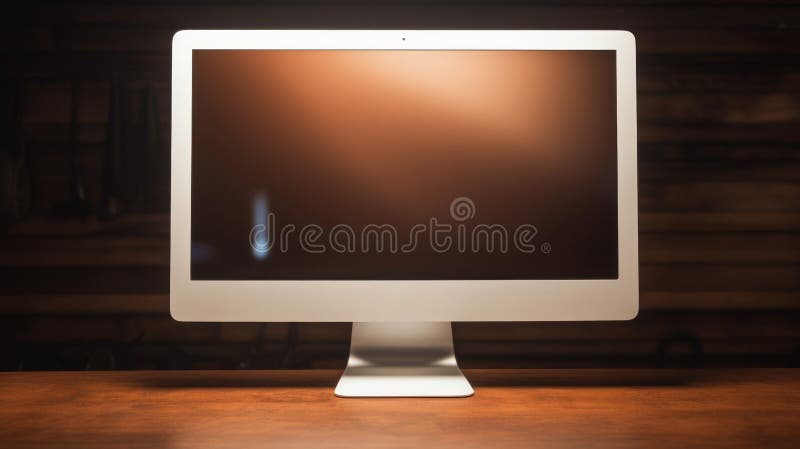An Desktop Computer with Blank Screen Stock Photo - Image of workspace ...