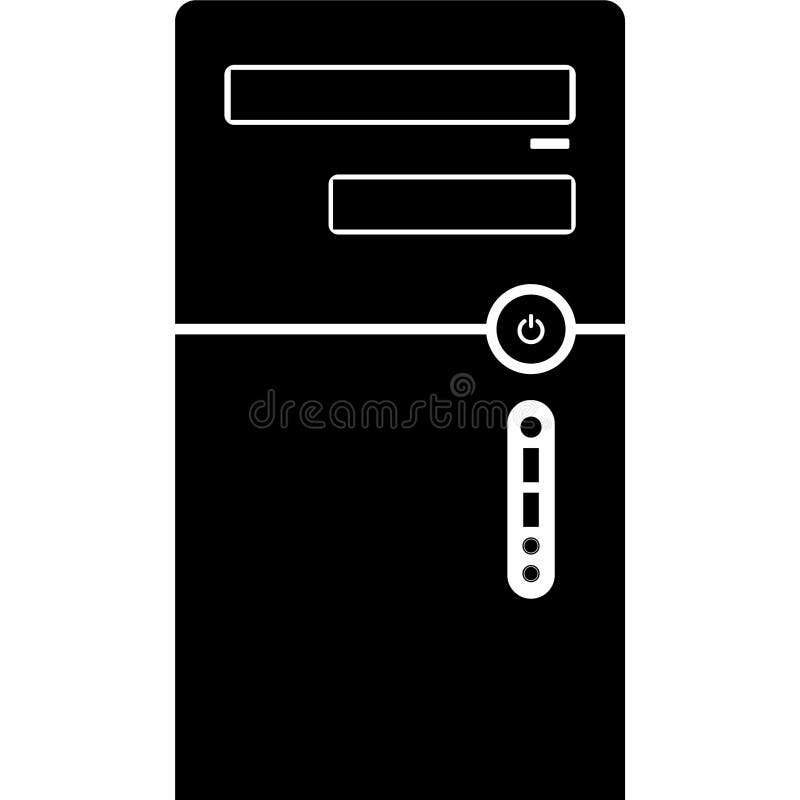 Desktop Computer Case Vector Icon Stock Vector - Illustration of case ...