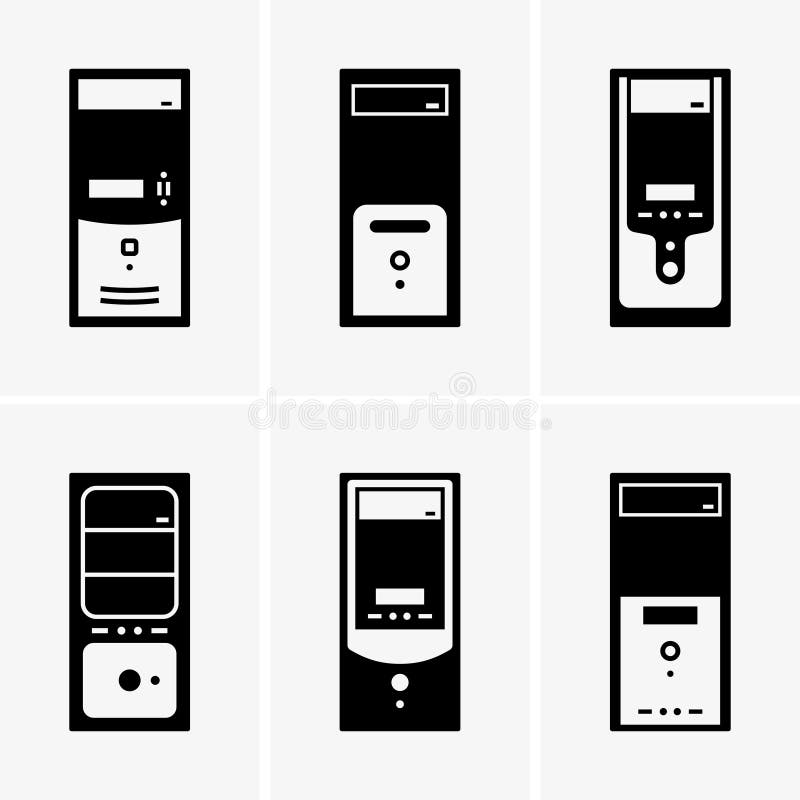 Computer-cases stock vector. Illustration of buttons - 17248647