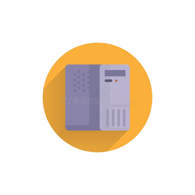Desktop Computer Flat Icon with Shadow. PC Flat Icon Stock Vector ...