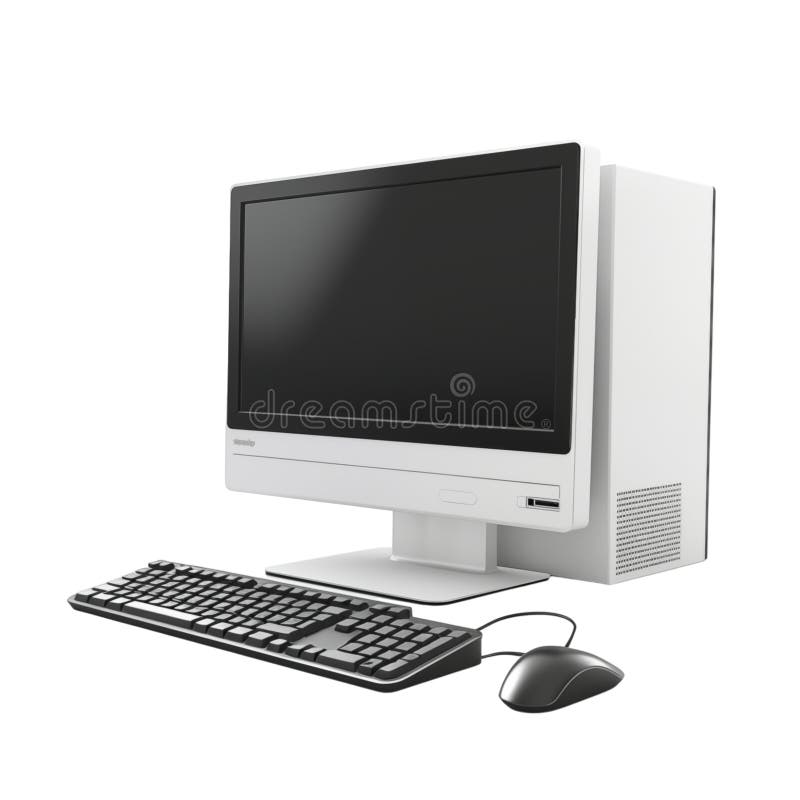 Desktop Computer Cutout Isolated on White Background Stock Illustration ...