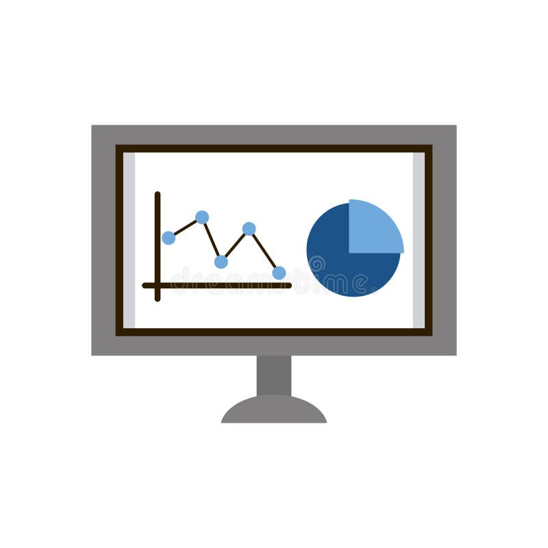 Desktop Computer Device with Statistics Infographic Stock Vector ...
