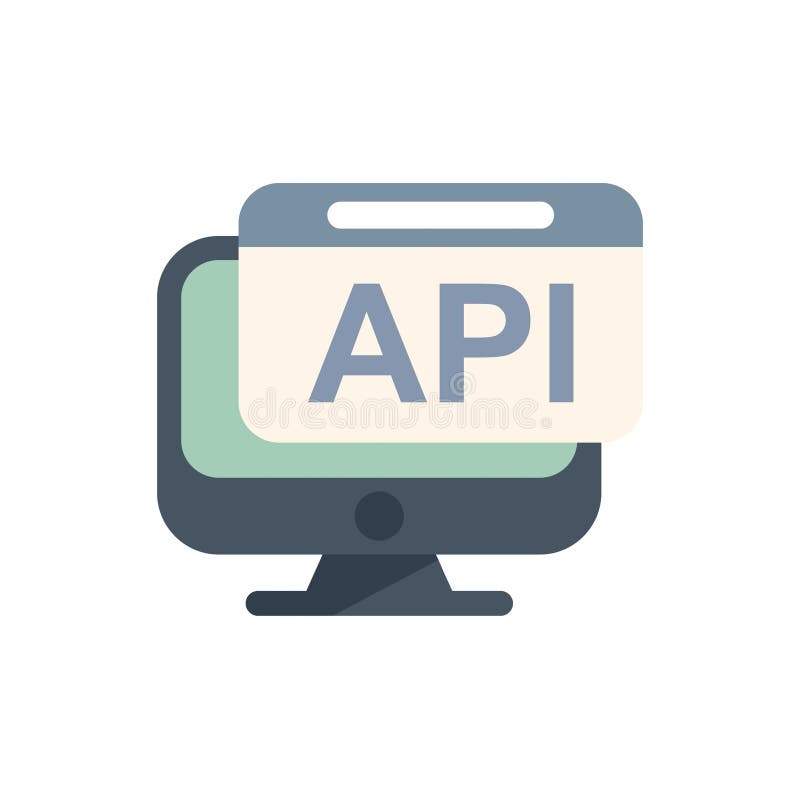 Desktop Computer Displaying Api Code Script On Screen Stock Vector Illustration Of Internet