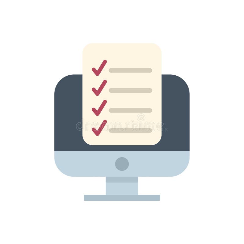 Desktop Computer Displaying Checklist for Online Survey Stock ...