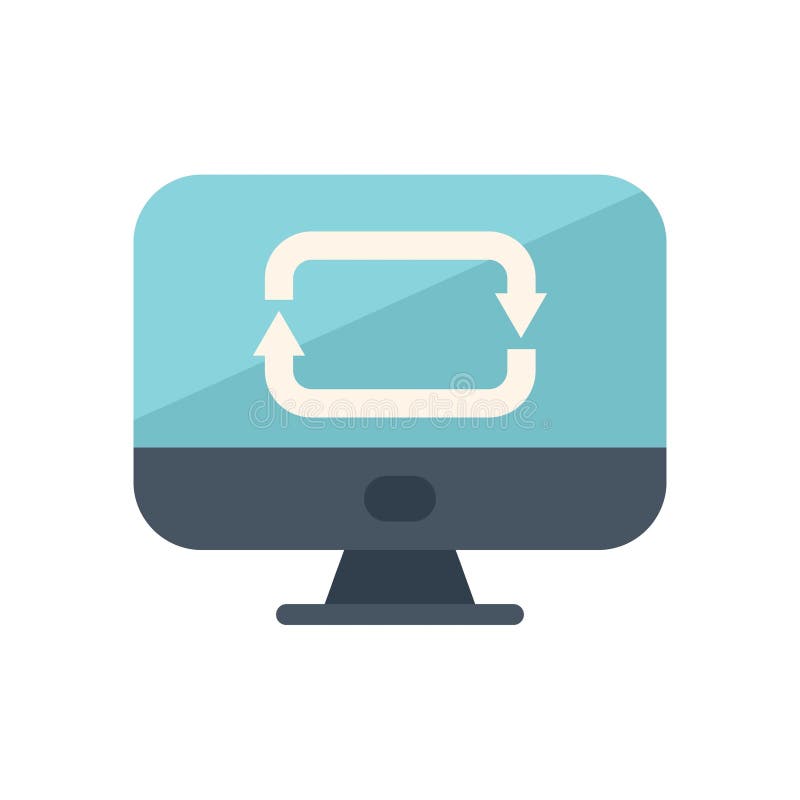 Desktop Computer Displaying Updating or Synchronization Status Icon ...