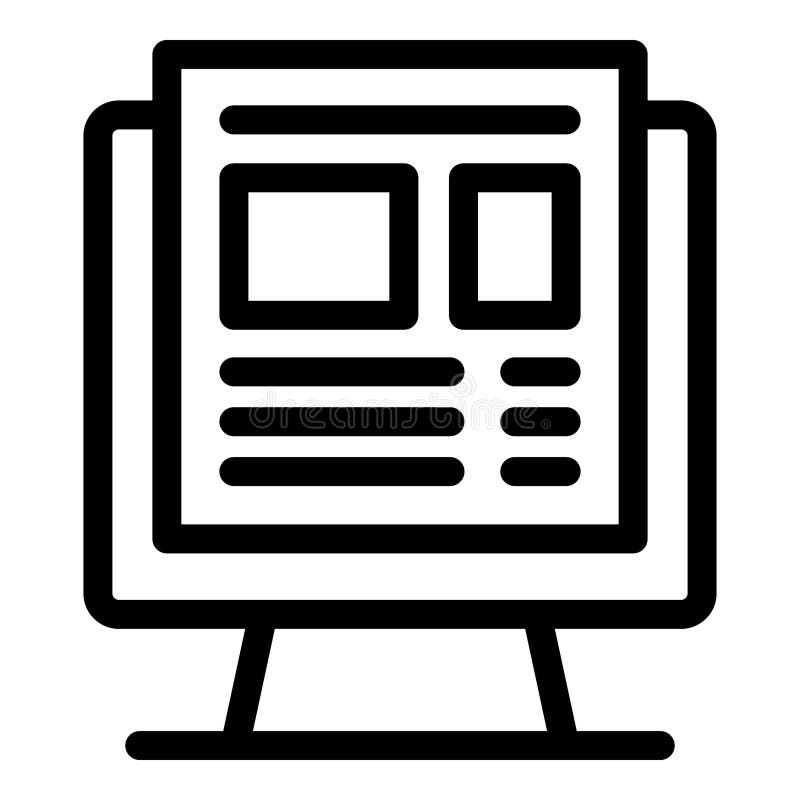 Desktop Computer Displaying Website Homepage Layout Design Icon Stock ...
