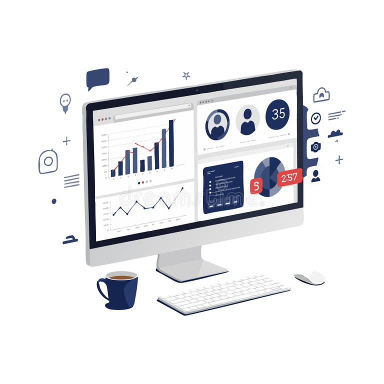 Desktop Notifications Stock Illustrations – 511 Desktop Notifications ...