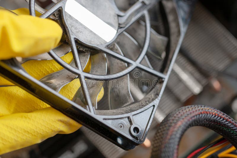 Desktop Computer Dust Cleaning. Cpu Cooller System with Dust and Web in ...