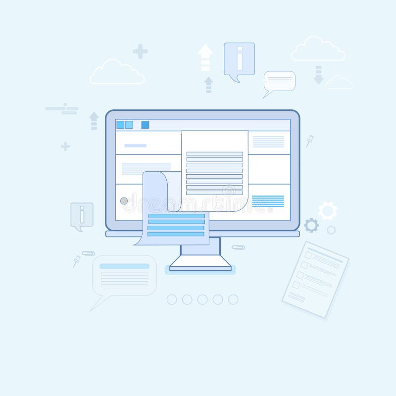 Desktop Computer Finance Web Page Digital Application Stock Vector ...