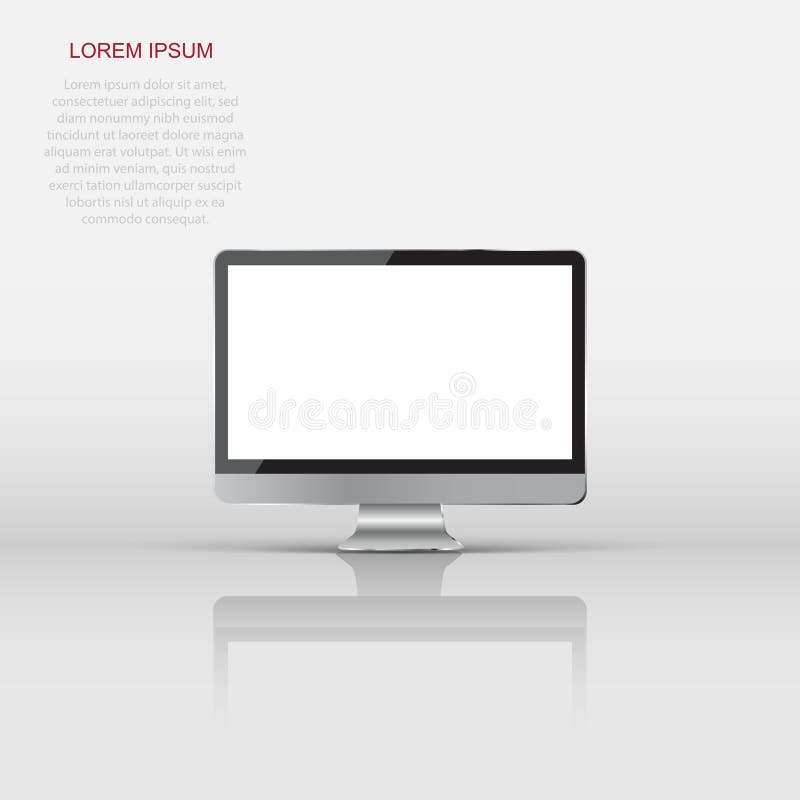 Desktop Computer Flat Icon. Realistic Vector Illustration Stock Vector ...