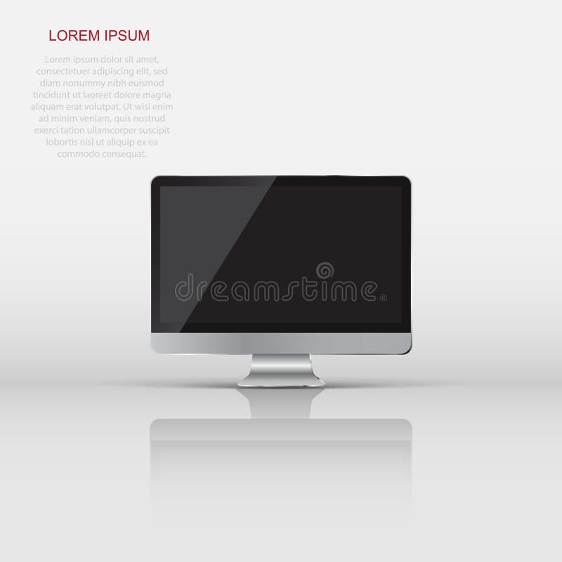 Desktop Computer Flat Icon. Realistic Vector Illustration Stock Vector ...