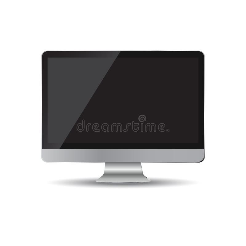 Desktop computer flat icon stock vector. Illustration of crystal - 81014501