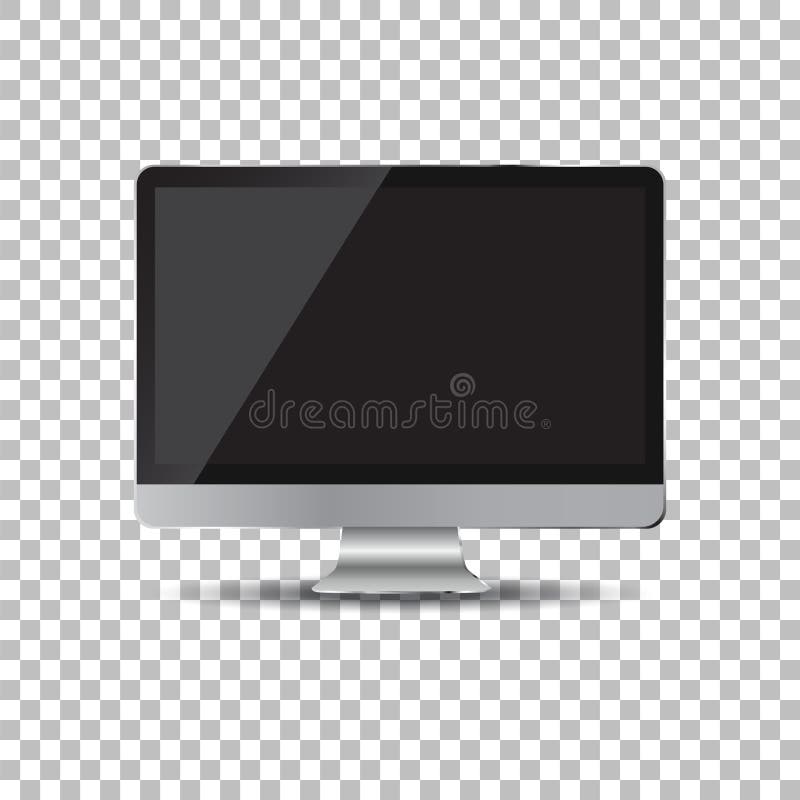 Desktop Computer Flat Icon. Realistic Vector Illustration Stock Vector ...