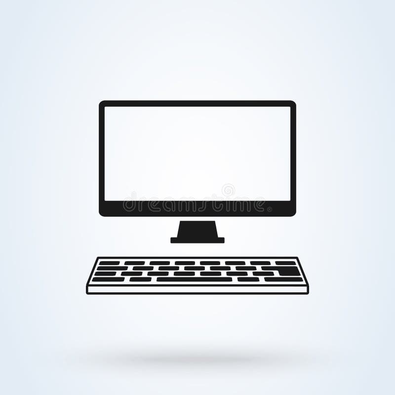 Desktop Computer Flat Style. Vector Illustration Icon Isolated On White ...