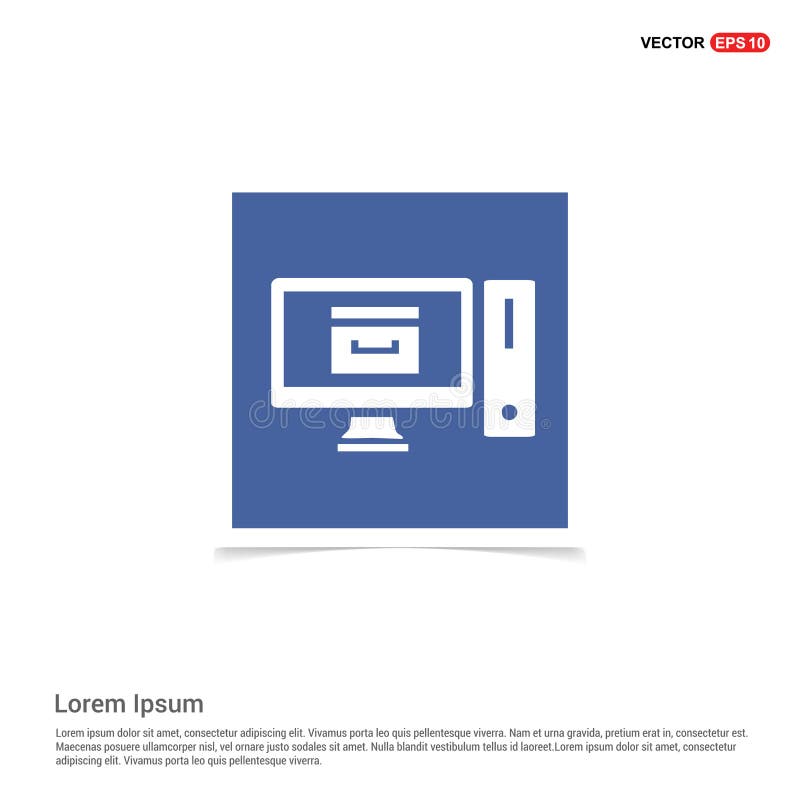 Desktop Computer Icon - Blue Photo Frame Stock Vector - Illustration of ...