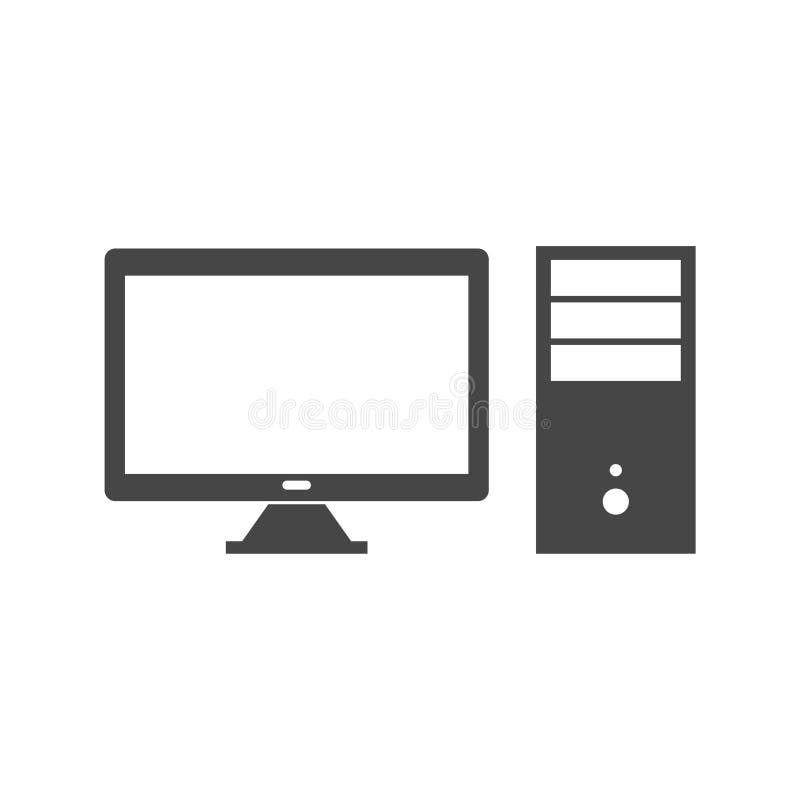 Desktop computer icon stock vector. Illustration of machine - 169962791