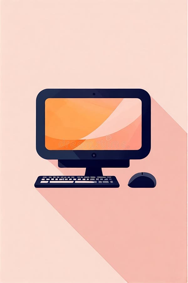 Desktop Computer Icon stock illustration. Illustration of diagram ...