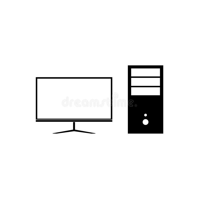 Desktop Computer Icon, Flat Sign for Mobile Concept and Web Design. PC ...