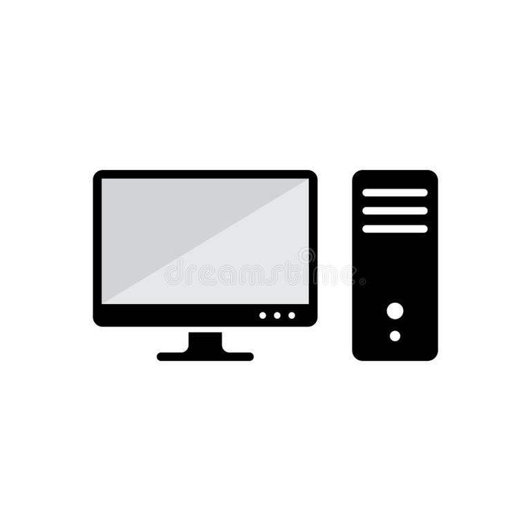 Desktop Computer Icon. PC Icon Vector Design Isolated Stock Vector ...