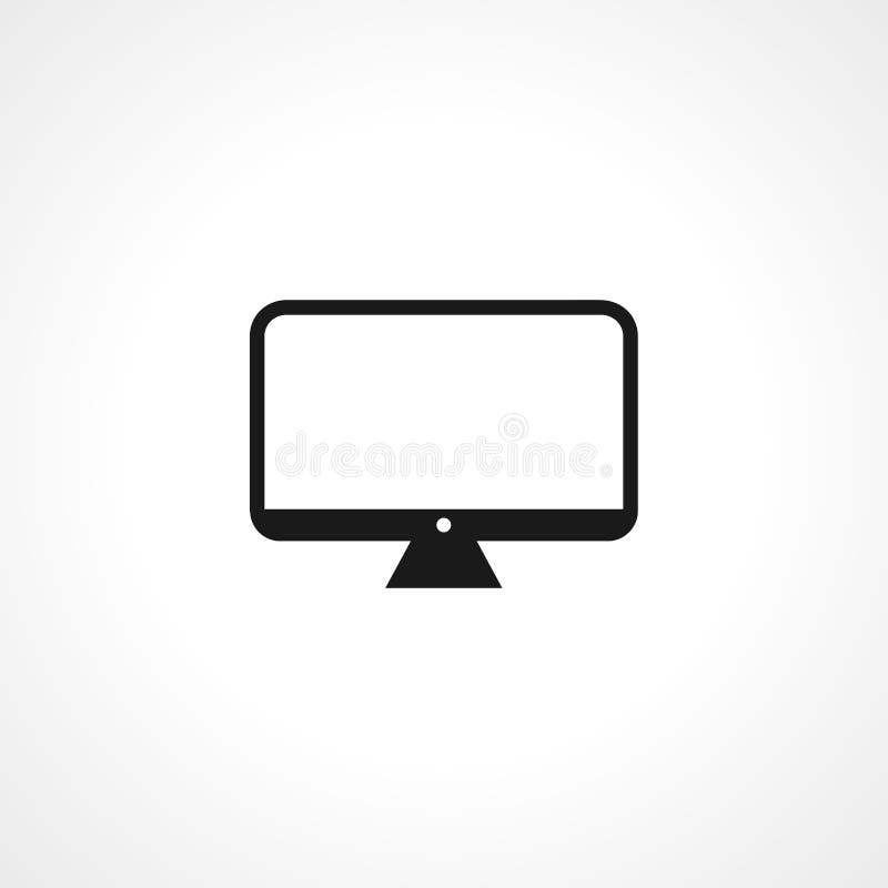 Desktop Computer Icon. PC Simple Isolated Web Icon Stock Illustration ...