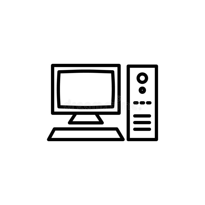 Desktop Computer Icon Perfect for Technology and it Services Stock ...