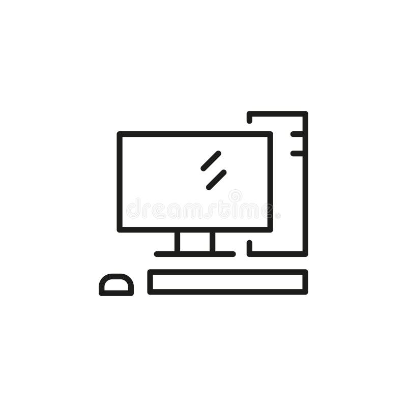 Desktop Computer Icon stock vector. Illustration of futuristic - 320785500